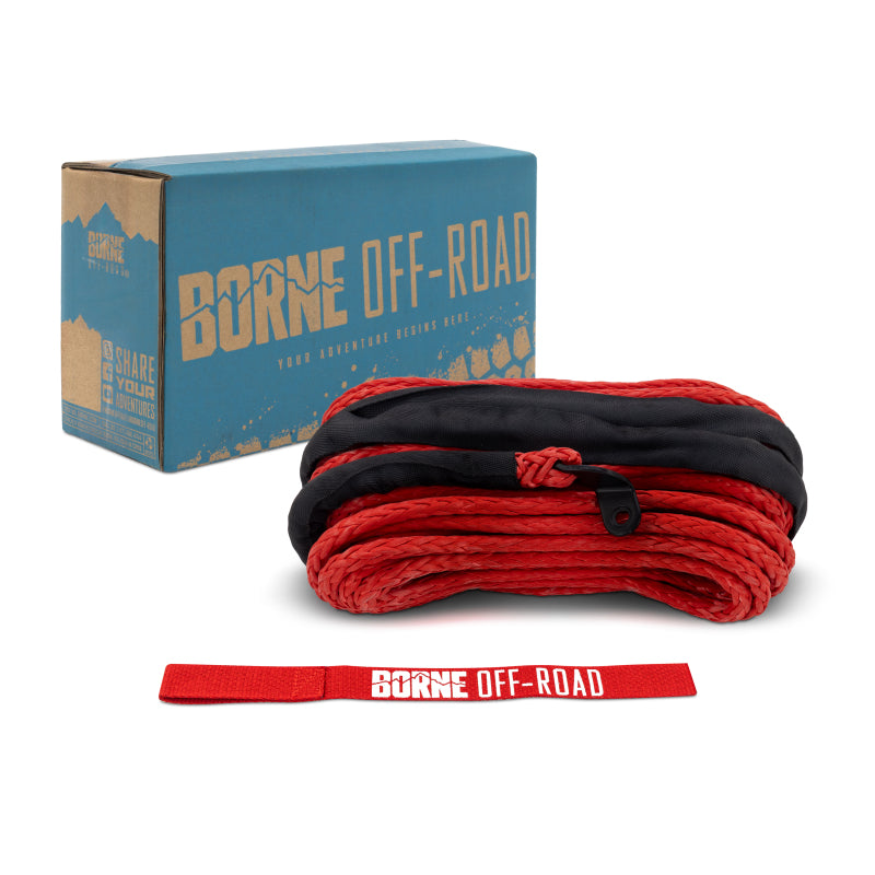 Borne Off-Road Synthetic Rope - 3/8in x 85ft - Red – FASS Motorsports