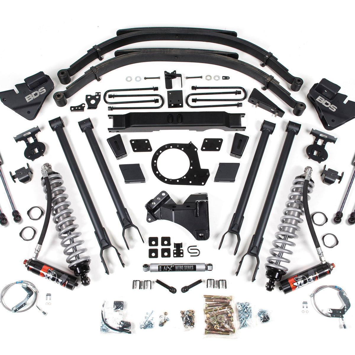 9" Inch Lift Kit w/ 4-Link | FOX 2.5 Performance Elite Coil-Over Conve ...