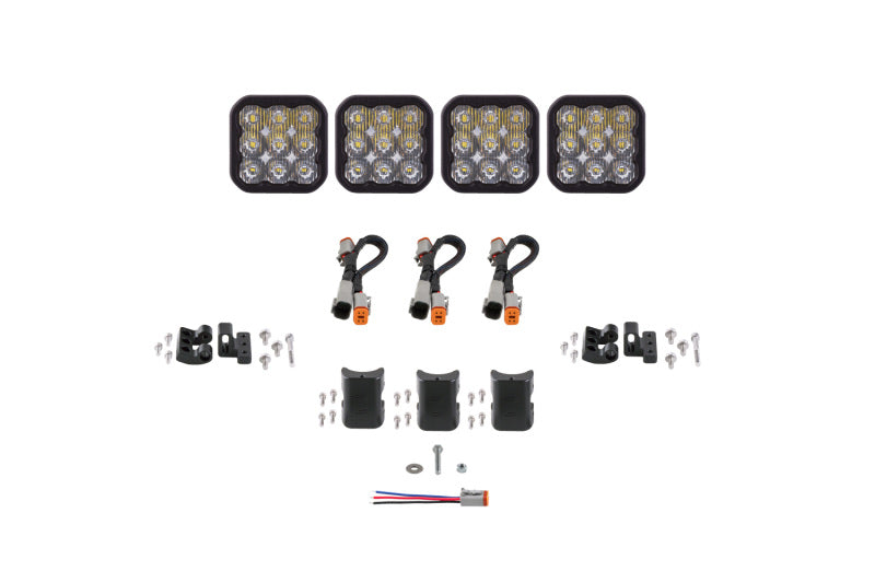Diode Dynamics SS5 Pro Universal CrossLink 4-Pod Lightbar - White Driv ...