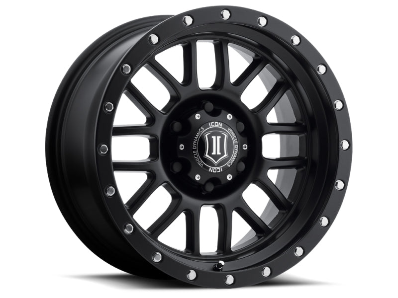 ICON Alpha 17x8.5 6x5.5 0mm Offset 4.75in BS 106.1mm Bore Satin Black ...